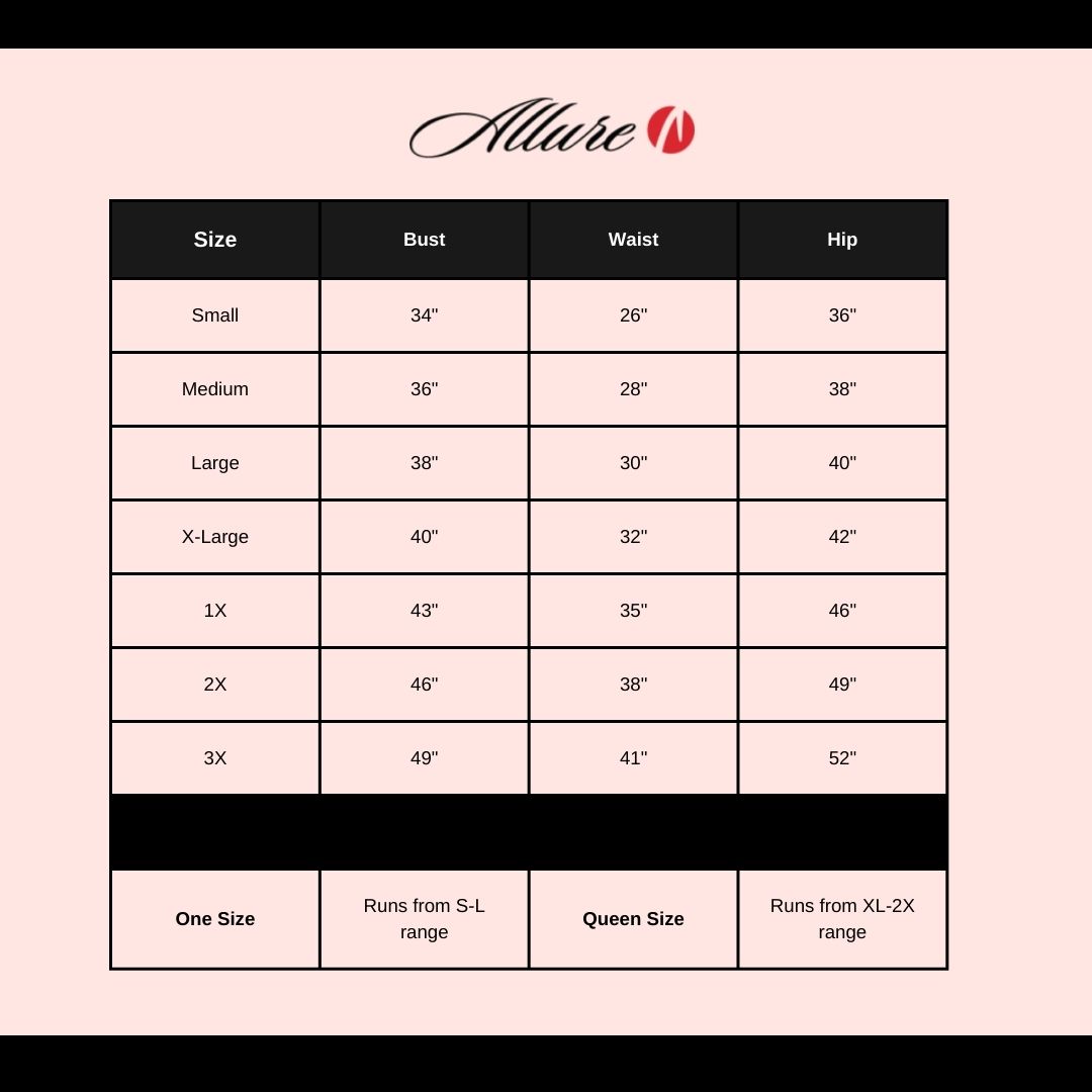 Size Charts – Wholesale Lingerie