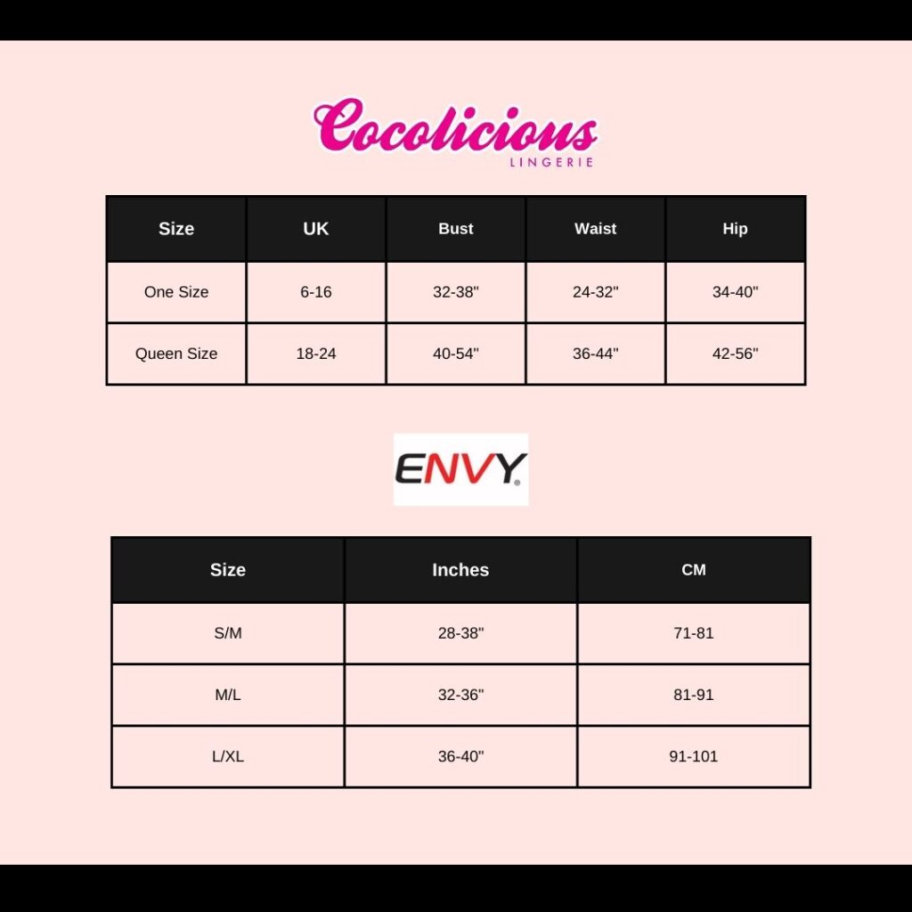 Size Charts – Wholesale Lingerie